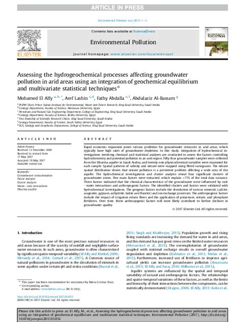 Pdf Assessing The Hydrogeochemical Processes Affecting Groundwater