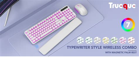 Wireless Keyboard And Mouse Backlit Typewriter Keyboard With Retro Round Keycaps
