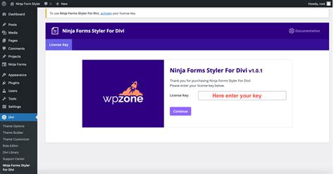 ninja forms styler module for divi plugin documentation wp zone