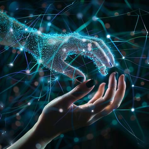 Big Data Concept Digital Neural Network Premium Ai Generated Image