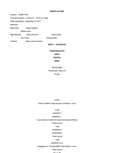 Radio Broad Script Filipino Pdf