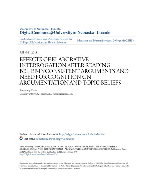 pdf effects of elaborative interrogation after reading belief