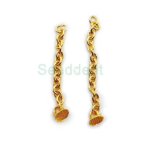 Orthodontic Round Mesh Base Gold Plating Lingual Button Chain Orthodontic Golden Lingual