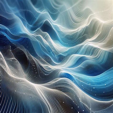 An Abstract Digital Wave Pattern In Shades Of Blue And White Evoking The Movement Of Water And