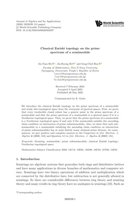 Classical Zariski Topology On The Prime Spectrum Of A Semimodule