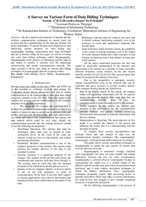 Pdf A Survey On Various Form Of Data Hiding Techniques