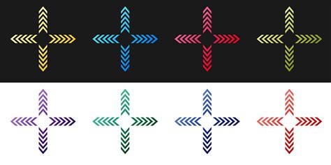 흑백 배경에서 격리된 네 방향 아이콘으로 화살표를 설정합니다 벡터 4에 대한 스톡 벡터 아트 및 기타 이미지 4 4가지 개체 가리키기 Istock