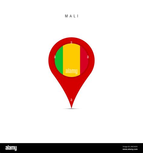 Teardrop Map Marker With Flag Of Mali Malian Flag Inserted In The Location Map Pin Flat