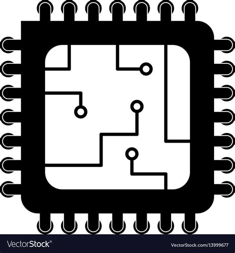 Computer Processor Icon Royalty Free Vector Image