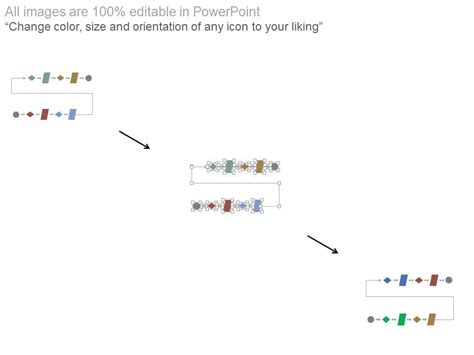 Four Steps In Linear Flow Chart Powerpoint Slides