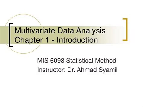 Ppt Multivariate Data Analysis Chapter 1 Introduction Powerpoint