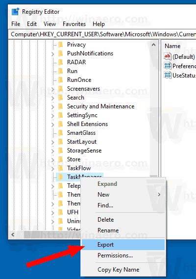 Backup Task Manager Settings In Windows