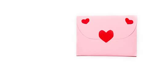 발렌타인 데이 하트가 있는 봉투를 분홍색으로 감싸고 있습니다 러브 레터를 작성합니다 메시지맨 위 보기입니다 복사 공간을 복사합니다 발렌타인 컨셉 흰색 배경 0명에 대한 스톡