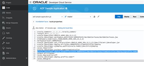 Building Oracle Adf Applications With Ant Using Oracle Developer Cloud Service