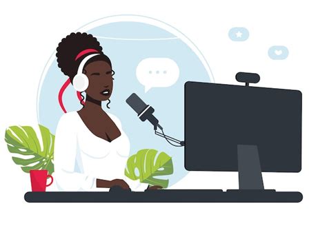 아프리카계 미국인 소녀 게이머는 비디오 게임을 하는 노트북에 앉아 있습니다 비디오 플레이어 스트리머 사이버스포츠 프로 E스포츠 토너먼트 이벤트 노트북에서 일하는