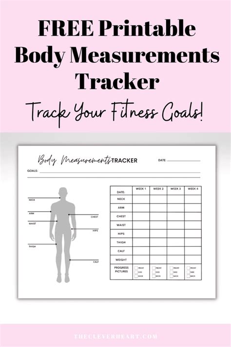 Free Body Measurements Tracker Printable Pdf The Clever Heart