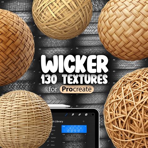 130 Procreate Wicker Textures Natural Rattan Wicker Procreate Texture Seamless Brushes Reed