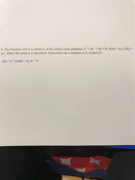 solved 9 the function y t is a solution of the initial