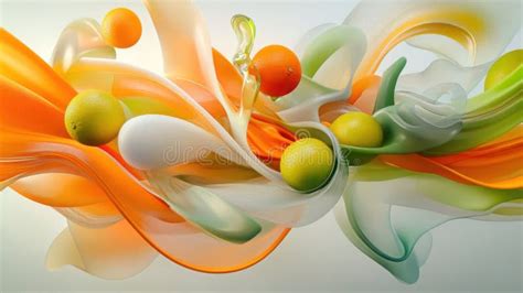 Vibrant Fruit Energy Captured In A Dynamic Abstract Swirl Of Citrus