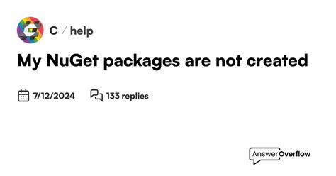 My Nuget Packages Are Not Created C