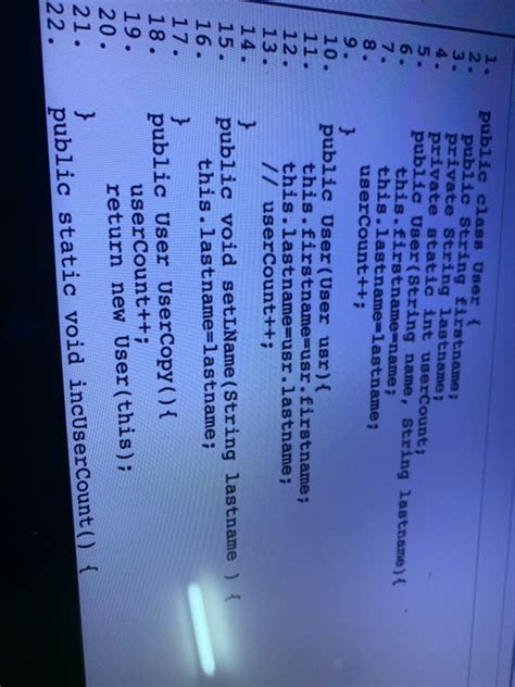 Solved Public Class User Public String Firstname Private