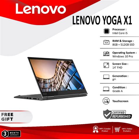 Lenovo Thinkpad X1 Yoga Gen 4 Touch I5 8th Gen 8GB RAM 256GB SSD 14 Inch FHD Flip Touchscreen
