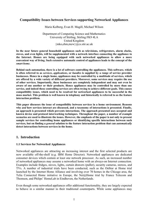 Pdf Compatibility Issues Between Services Supporting Networked Appliances