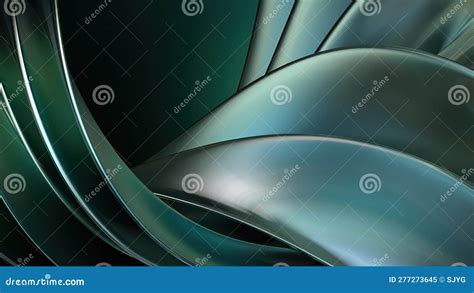 Green Twisted Metal Plate With Modern Art Engraving Abstract Elegant And Modern 3d Rendering