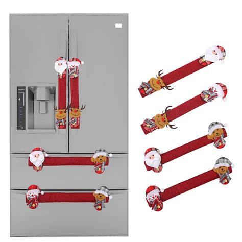 2022 크리스마스 냉장고 손잡이 커버 산타 클로스 전자 레인지 식기 세척기 도어 손잡이 커버 크리스마스 크리스마스 파티 장식