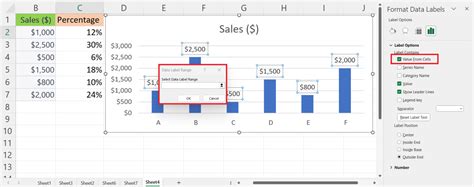How To Add Percentages In An Excel Bar Chart Spreadcheaters