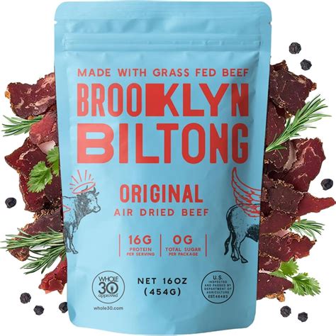 Brooklyn Biltong Air Dried Grass Fed Beef Snack Whole30
