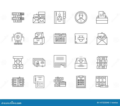 Categories Line Icons Signs Vector Set Outline Illustration Concept Stock Vector
