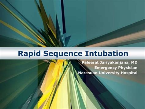 Rapid Sequence Intubation PPTX