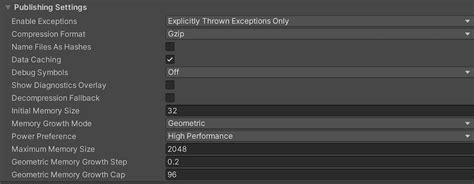 Unity Manual Webgl Player Settings