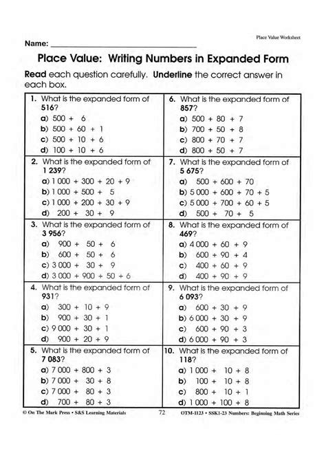 Place Value Expanded Form Worksheet Have Fun Teaching Worksheets