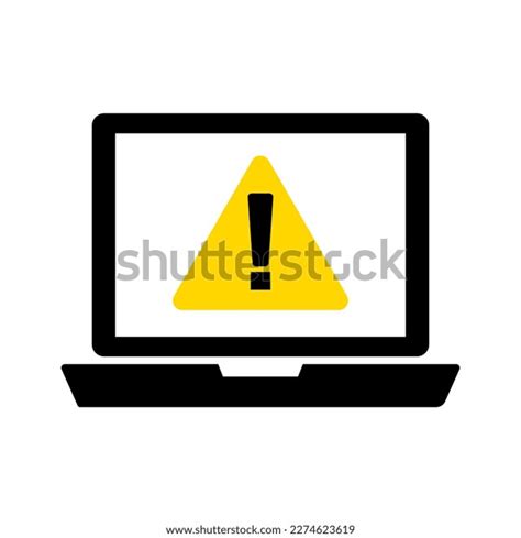 Warning Displayed Laptop Icon Pc Error Stock Vector Royalty Free Shutterstock