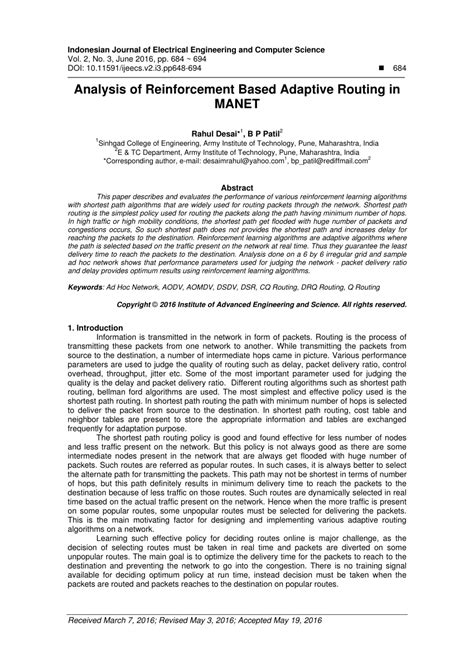Pdf Analysis Of Reinforcement Based Adaptive Routing In Manet
