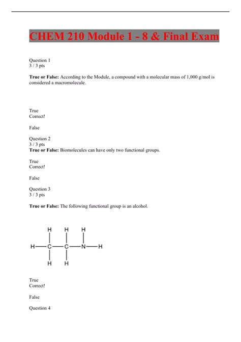 Bundle Pack Solution Chem 210 Module 1 8 Exam Latest Guaranteed