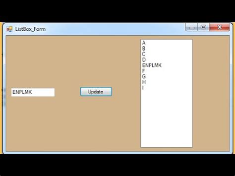 C Update ListBox Item C JAVA PHP Programming Source Code