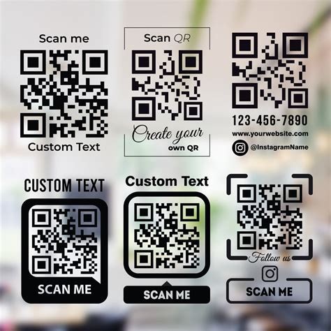 Custom QR Code Scan Me QR Code Custom Text Social Media Etsy