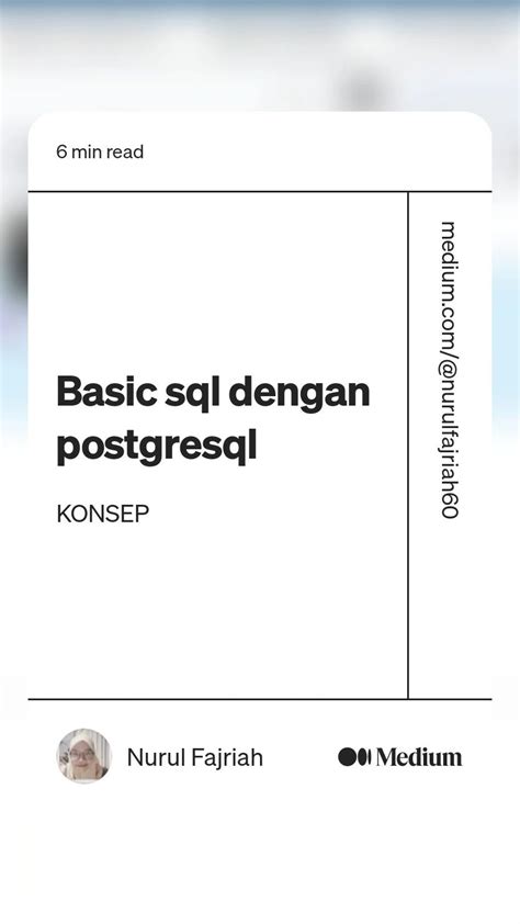 Nurul Fajriah On Linkedin Sql Postgresql