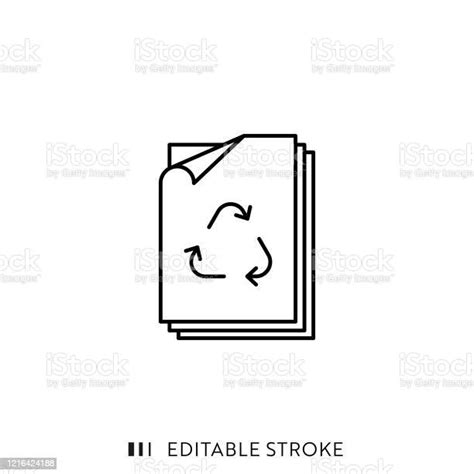 편집 가능한 스트로크와 픽셀 완벽한 종이 라인 아이콘을 재활용 개념에 대한 스톡 벡터 아트 및 기타 이미지 개념 그래픽