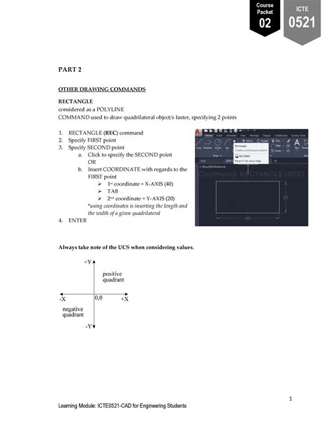 Auto Cad Part 2 Lecture 1 3 1 Learning Module Icte0521 Cad For
