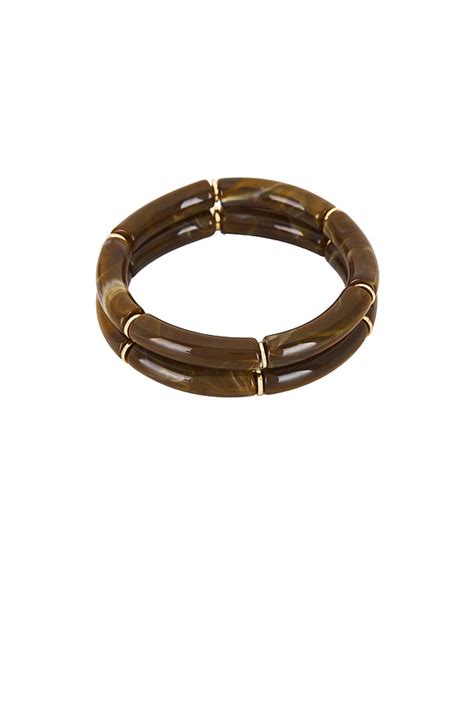 Shashi Cecillia Bracelet Set Of 2 In Gold And Brown Revolve
