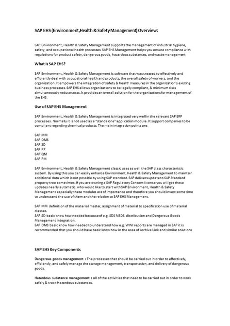 Sap Ehsm Sap Ehsm Training Sap Ehs Course Presentation Free To