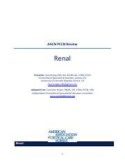 PCCN2019Renal 1 Pdf AACN PCCN Review Renal Presenter Sara Knipp A MS RN ACCNS AG CCRN PCCN