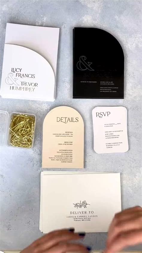 Modern Layered Wedding Invitation Suite Collection [video] Layered Wedding Invitations