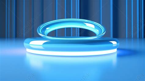 고요한 방에 부드러운 연한 파란색 링이 있는 고요한 3d 렌더링 배경 3d 배경 받침대 배경 3d 렌더링 배경 이미지 Hd 3d 받침대 3d 렌더링 배경 사진