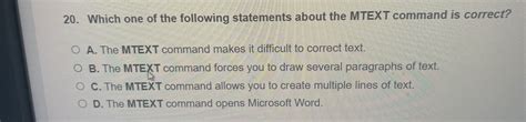 Solved Which One Of The Following Statements About The Mtext