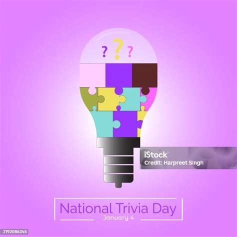 전국 퀴즈의 날 Trivia Day 배경 의 퍼즐 블록 전구 물음표 벡터 일러스트 레이 션 1월 4일 0명에 대한 스톡 벡터 아트 및 기타 이미지 Istock